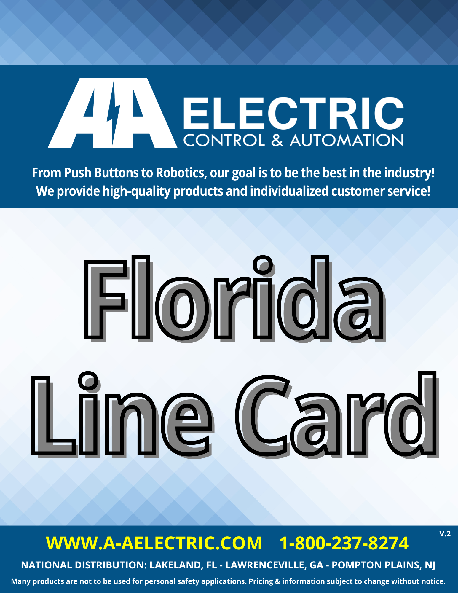 AA Electric - Line Cards and Brochures