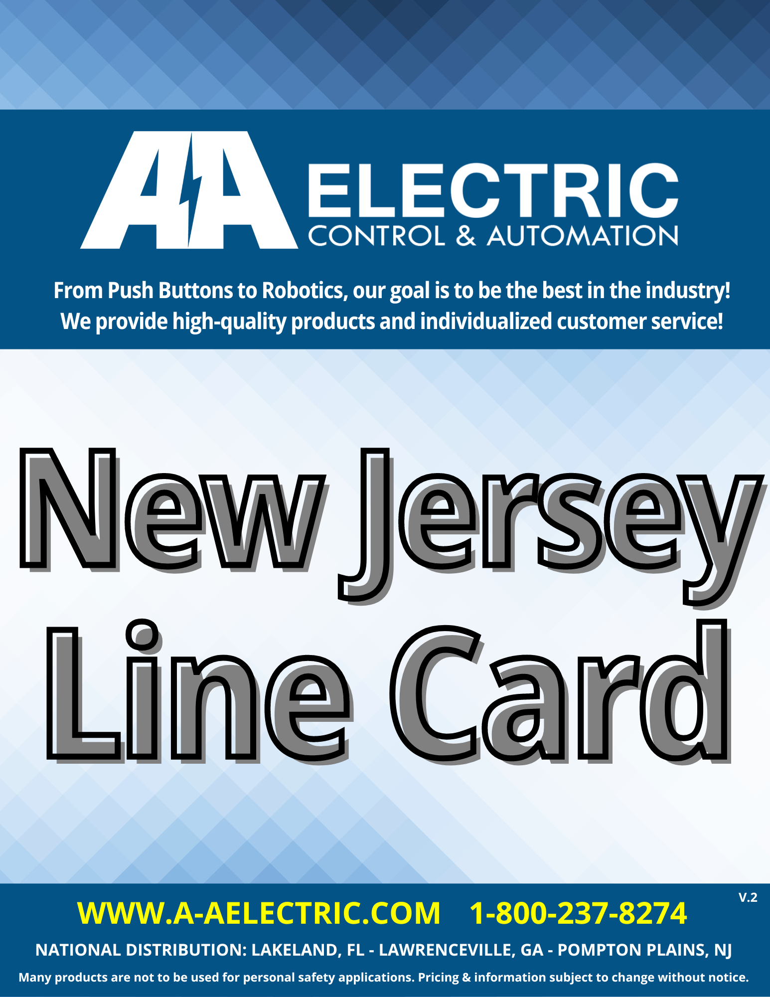 AA Electric - Line Cards and Brochures